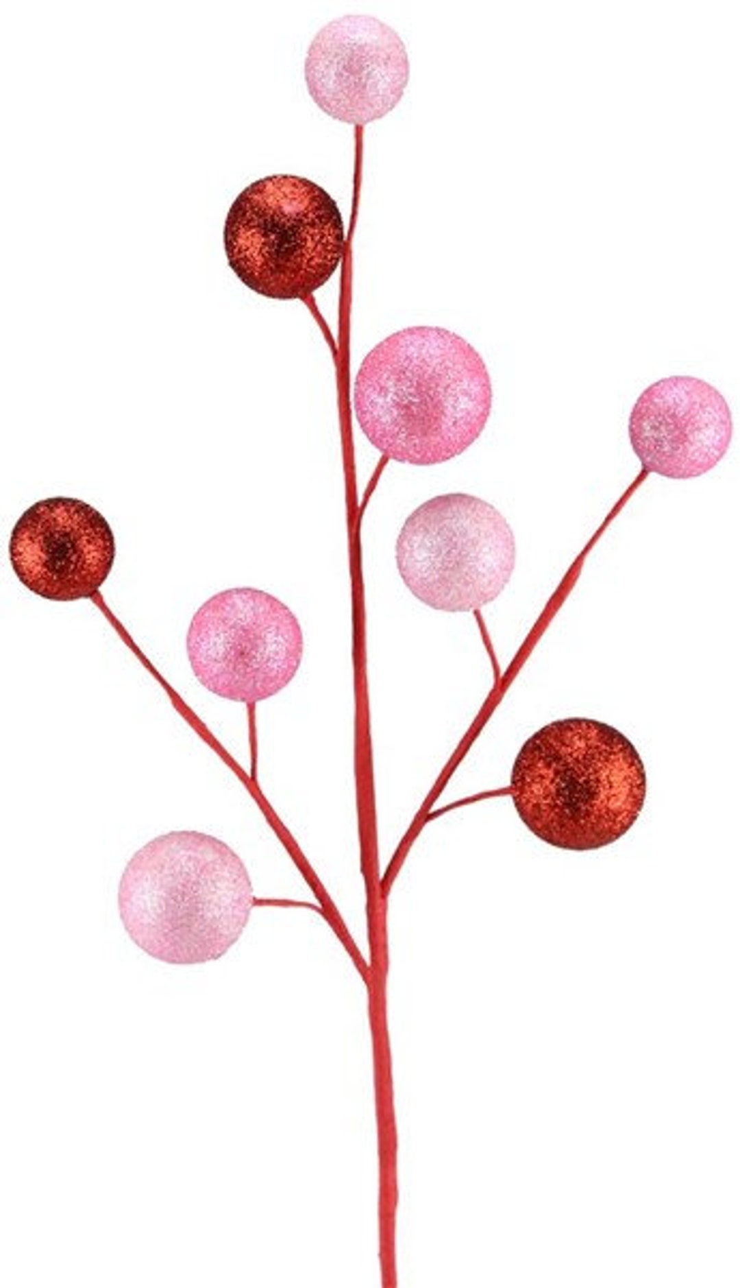 21" Glittered Pink and Red Ball Spray - Etsy