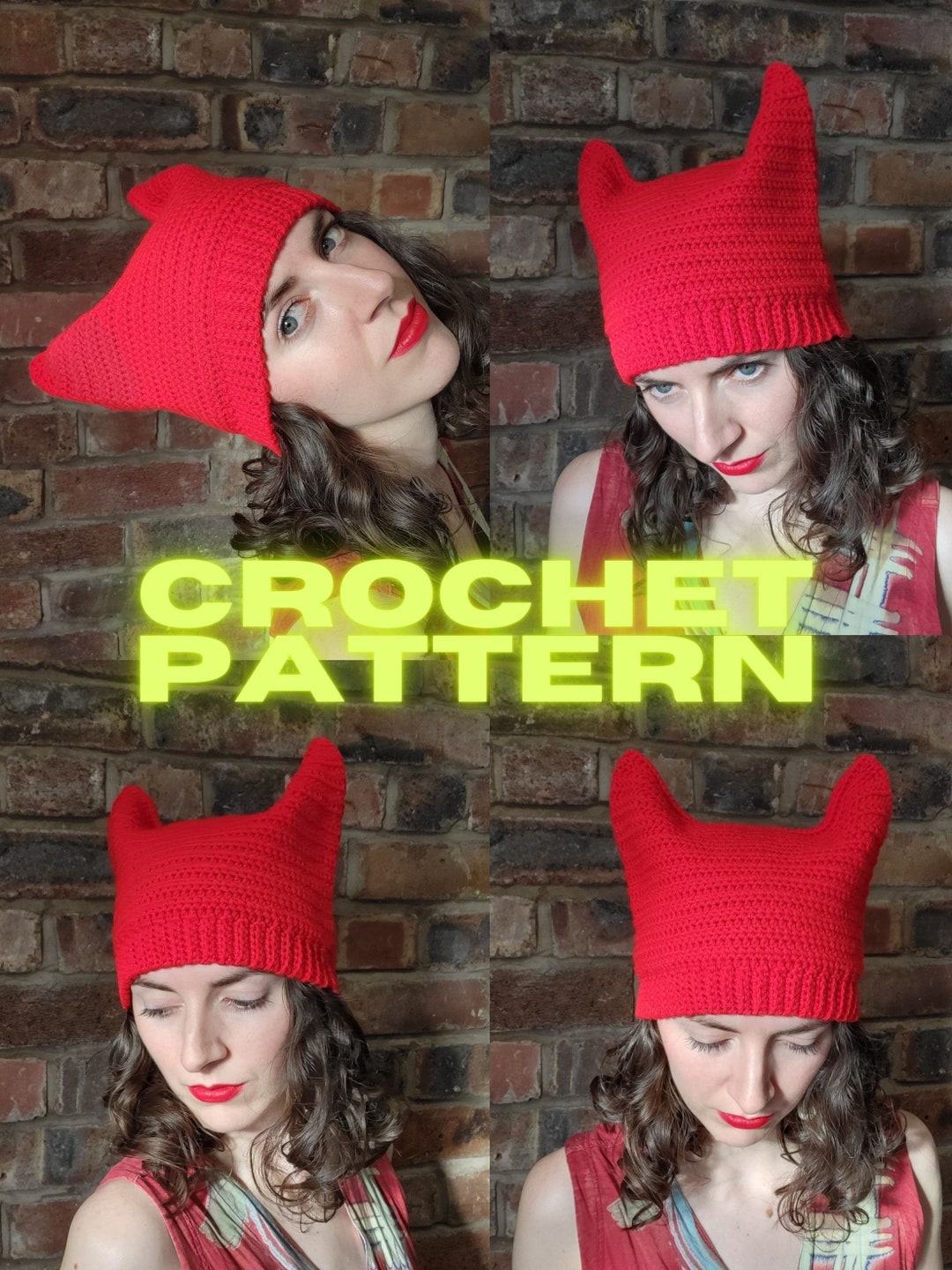 LUCIFER Crochet Devil Beanie Digital Pattern - Etsy