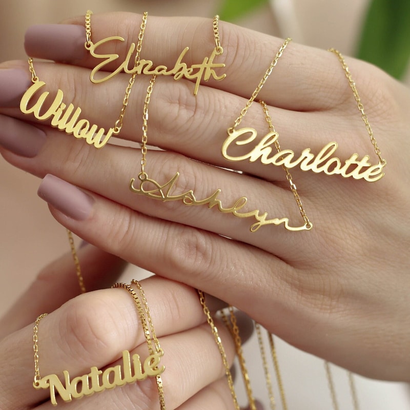 Sterling Silver Name Necklace - Etsy