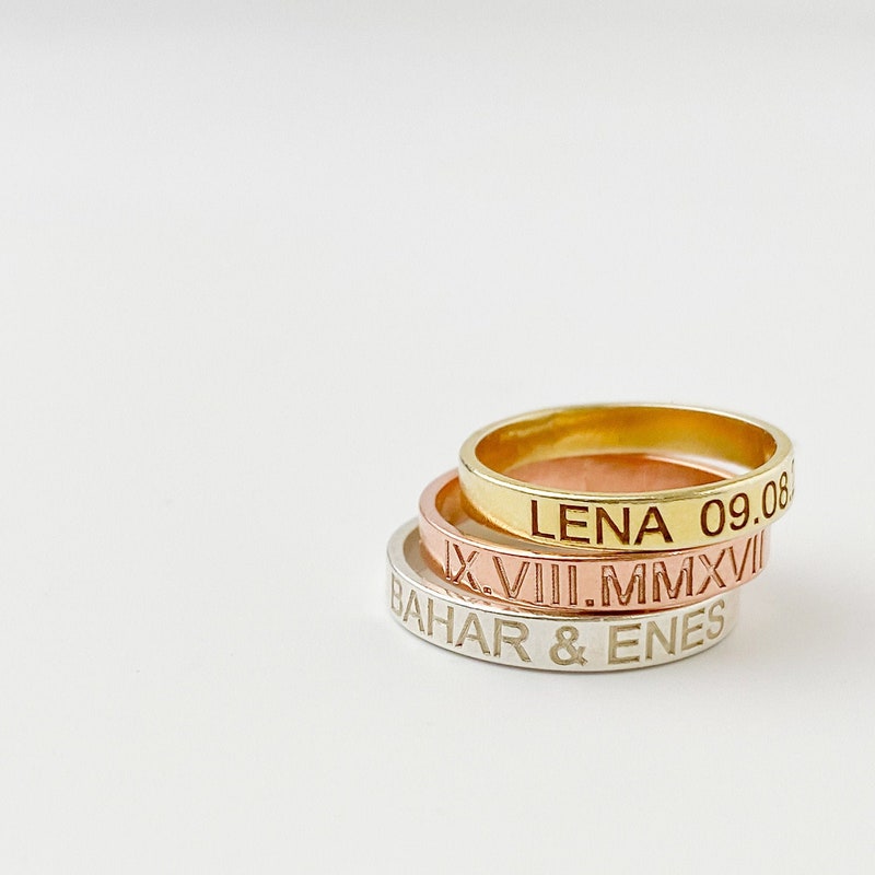Stackable Name Ring - Etsy