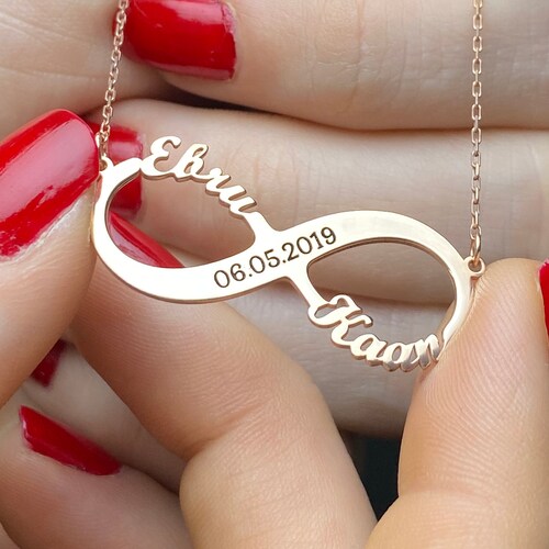 Infinity Name Necklace Personalized Necklace Silver Gold - Etsy