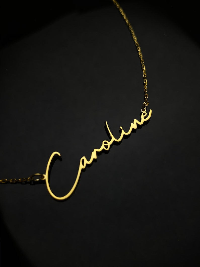 Cursive Name Necklace Personalized Name Necklace Handwriting Etsy