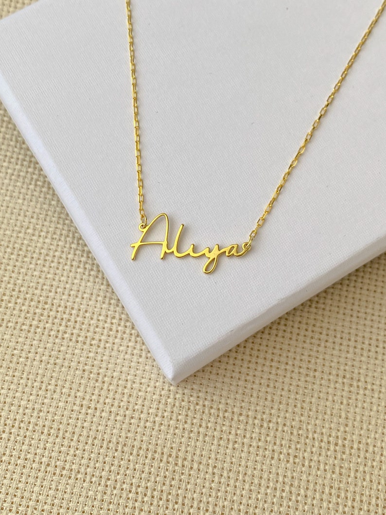 Cursive Name Necklace Personalized Name Necklace Handwriting | Etsy