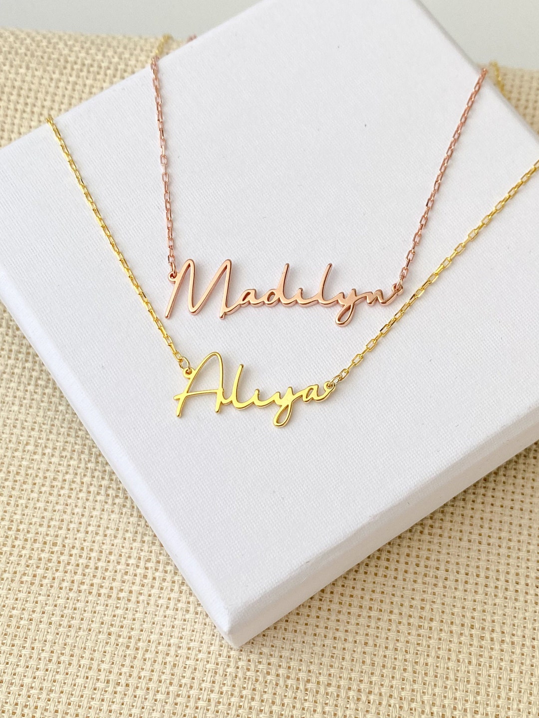 Cursive Name Necklace Personalized Name Necklace Handwriting - Etsy