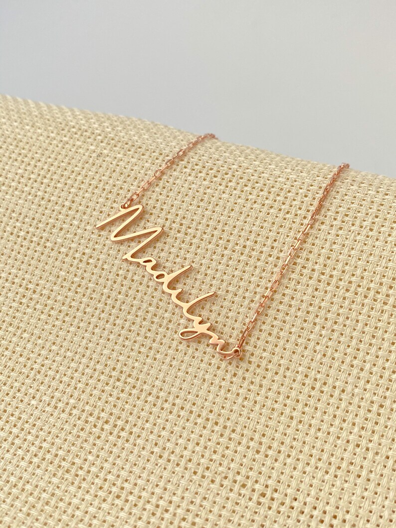 Cursive Name Necklace Personalized Name Necklace Handwriting | Etsy