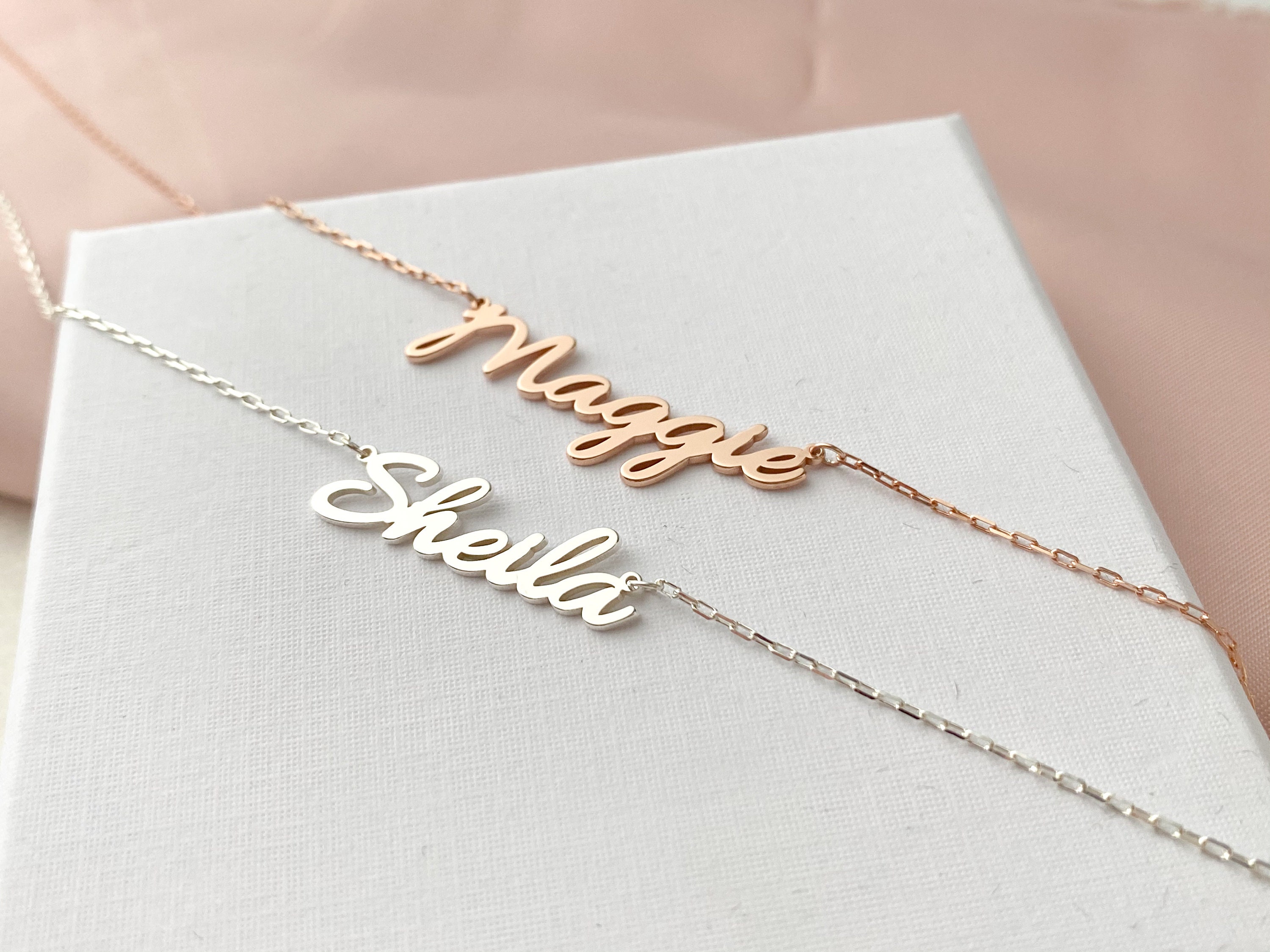 Tiny Name Necklace Personalized Jewelry Mom Gift Necklace - Etsy