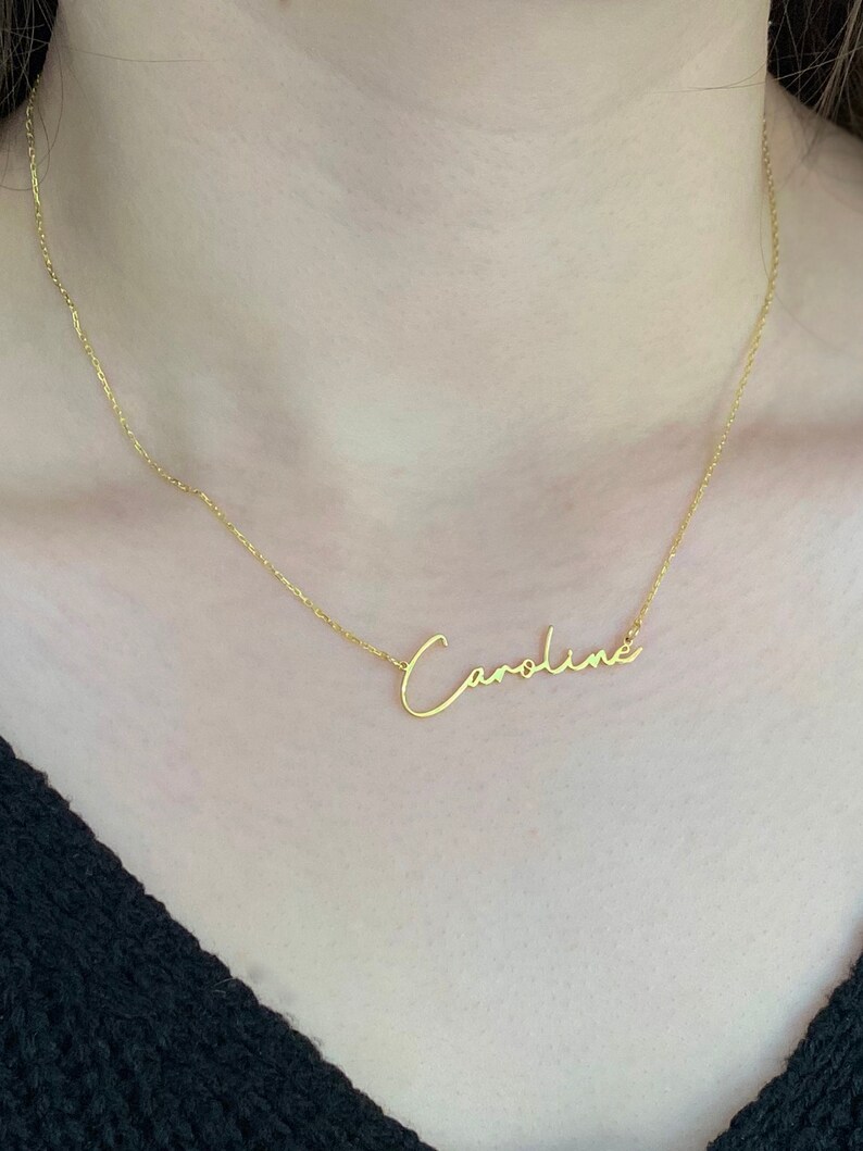 Cursive Name Necklace Personalized Name Necklace Handwriting | Etsy