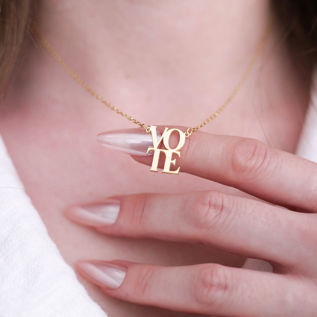 925 Sterling Silver Vote Necklace, Vote Jewelry, Election Jewelry ...
