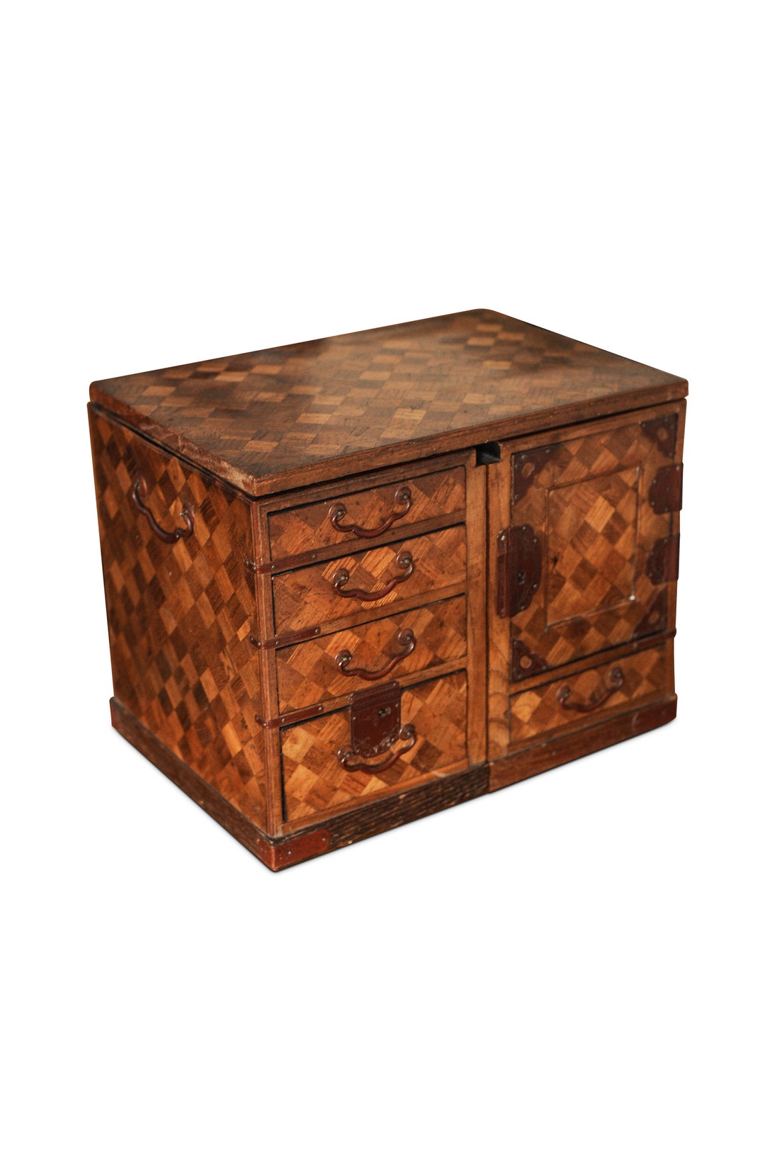 Meiji Period Parquetry Table Top Cabinet: Japanese Antique Drawers - Etsy