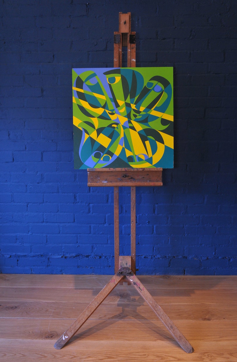 Ron Waddams British Quaker Artist Abstract Acrylic on Board Bearing ...