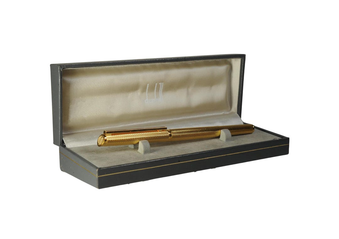 Dunhill Gemline 14k Gold Plated Fountain Pen With Engine Turned ...