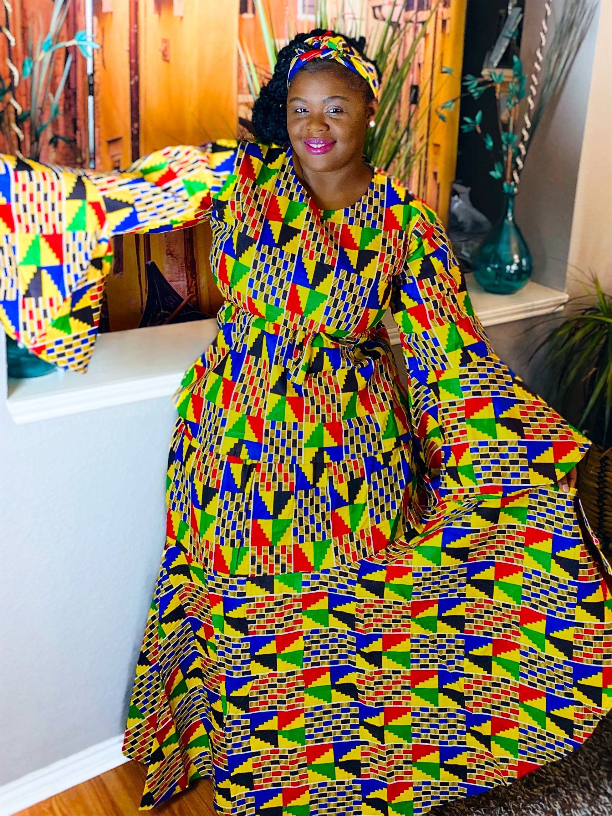Plus size Ankara Top And Skirt Set