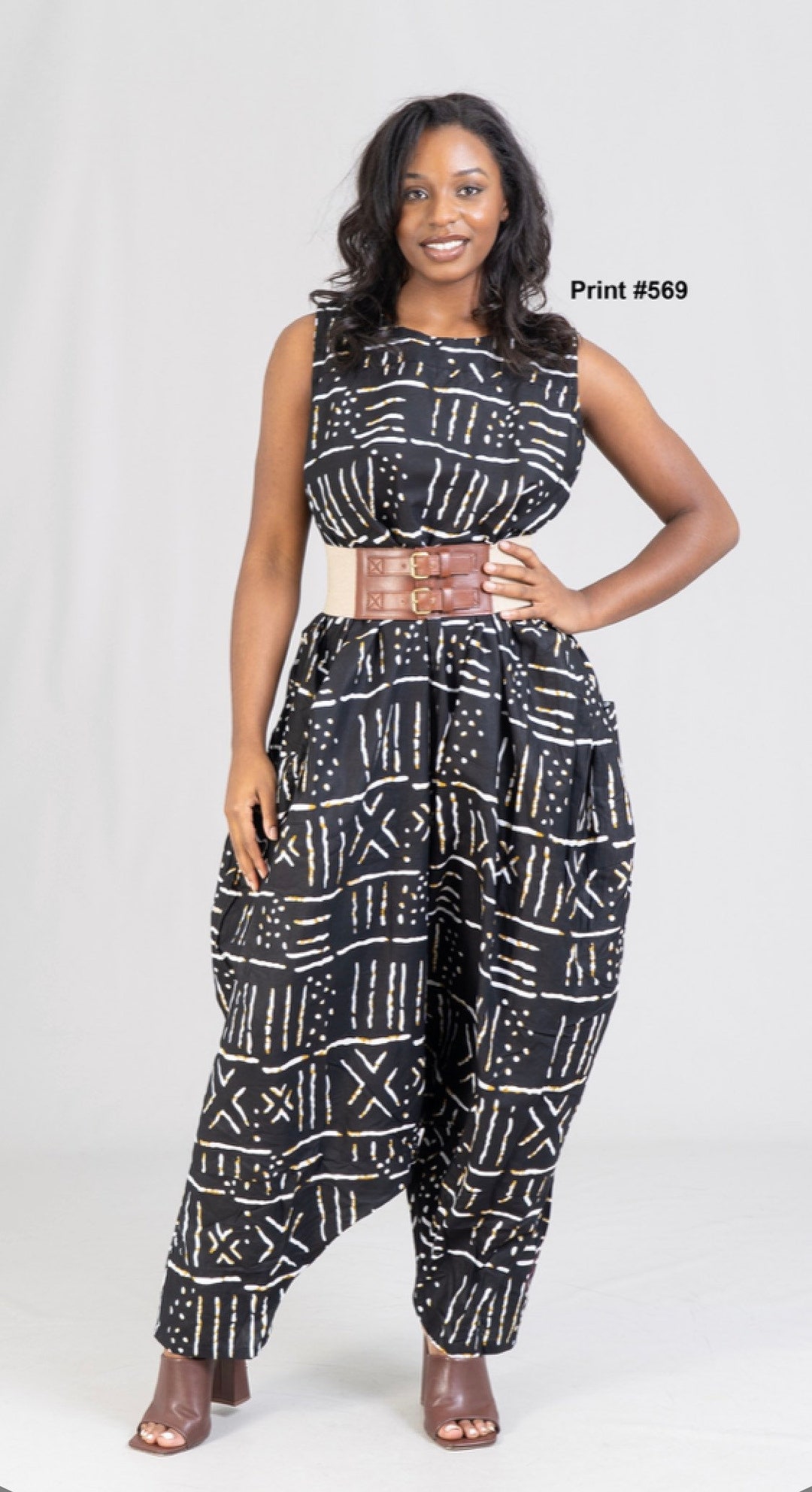 African Print Bottom Zip Jumpsuit - Etsy