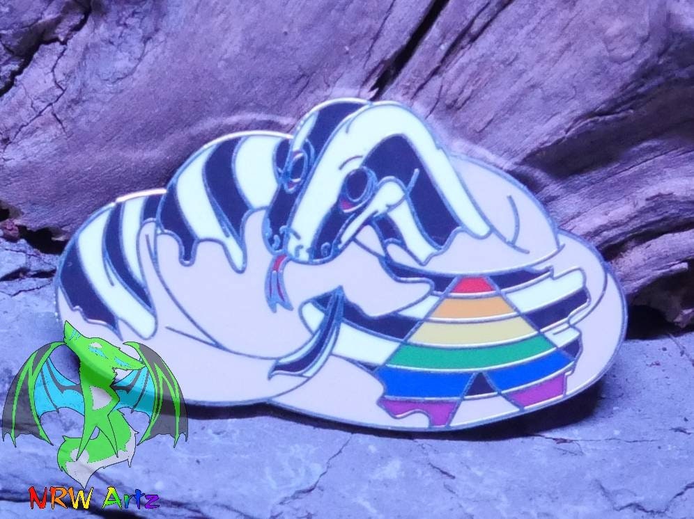 Pride Snake - Pied Ball Ally Pin by NRW Artz - Etsy