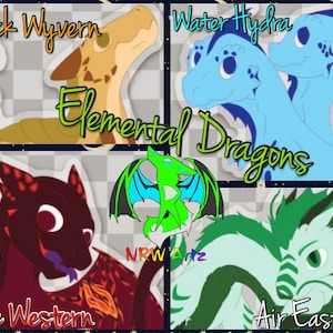 Elemental Dragons: Water Hydra Sticker *transparent* by NRW Artz - Etsy