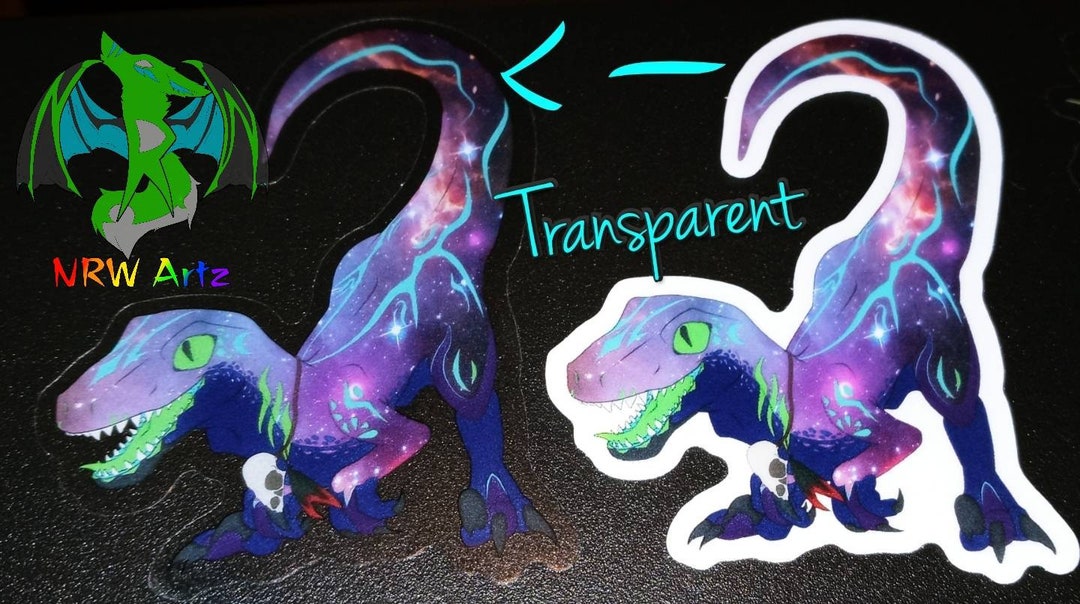 Galaxy Raptor Sticker *transparent* by NRW Artz - Etsy
