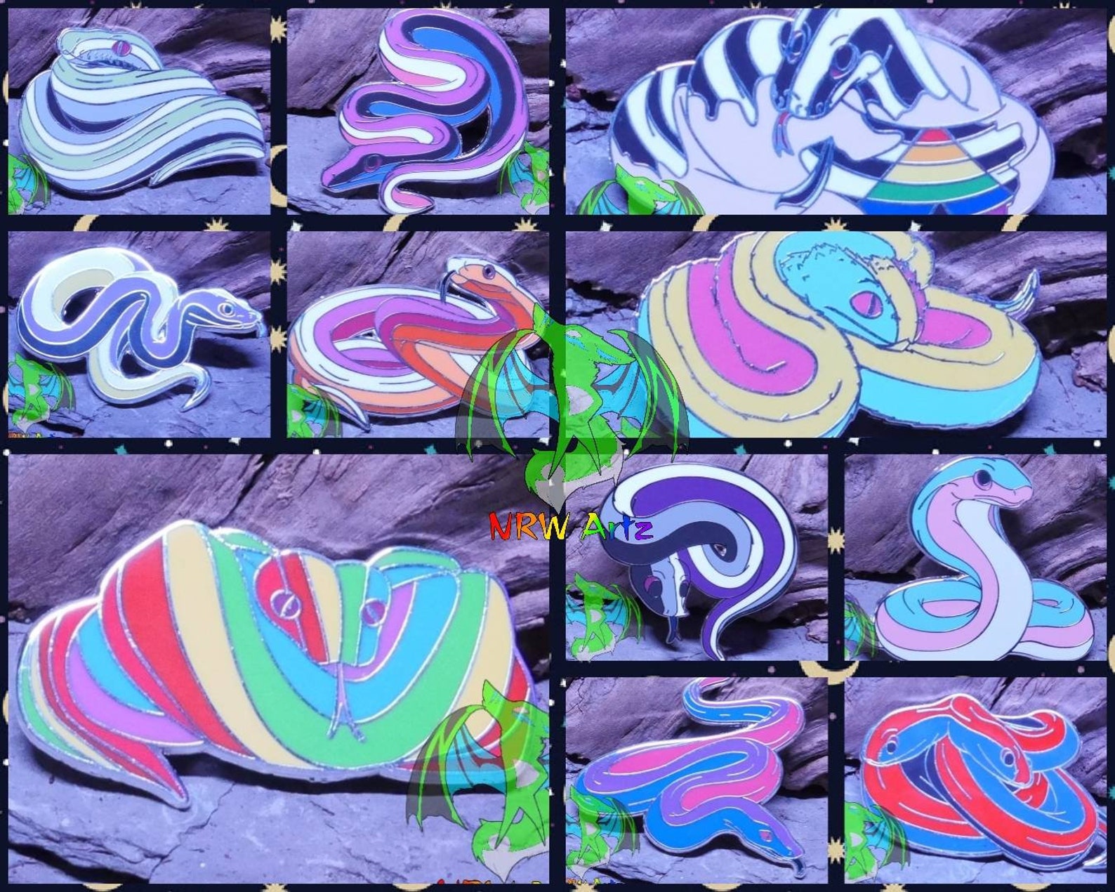 Pride Snake - Pied Ball Ally Pin by NRW Artz - Etsy