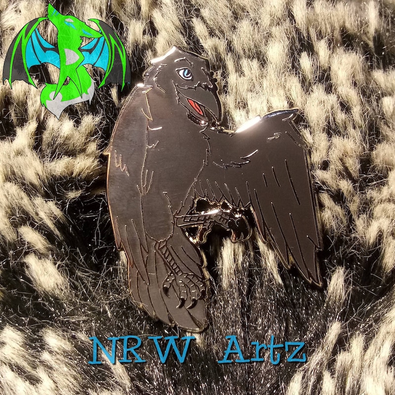 Raven Enamel Pin - Etsy
