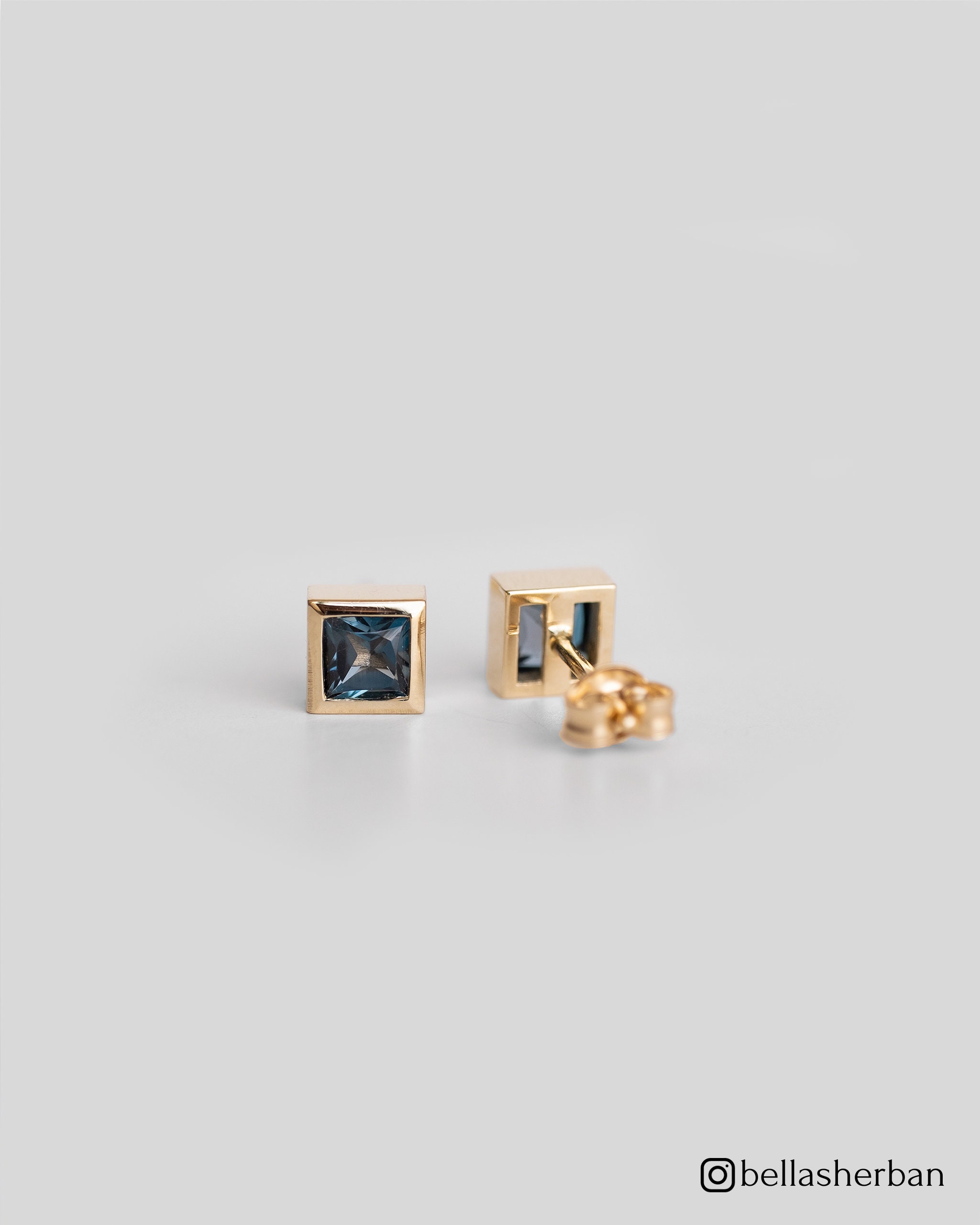 14K Solid Gold London Blue Topaz Earrings. Captivating London Blue ...