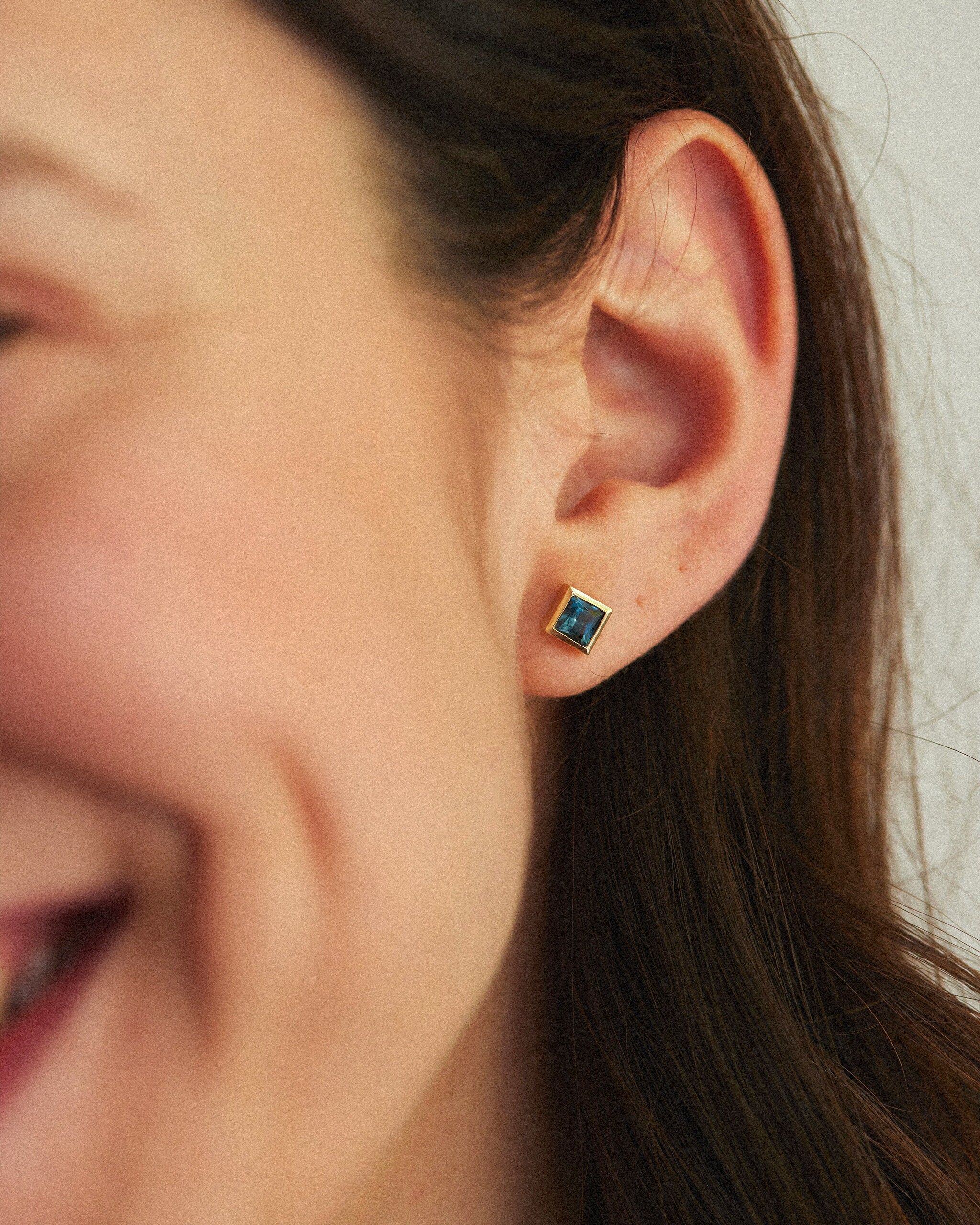 14K Solid Gold London Blue Topaz Earrings. Captivating London Blue ...
