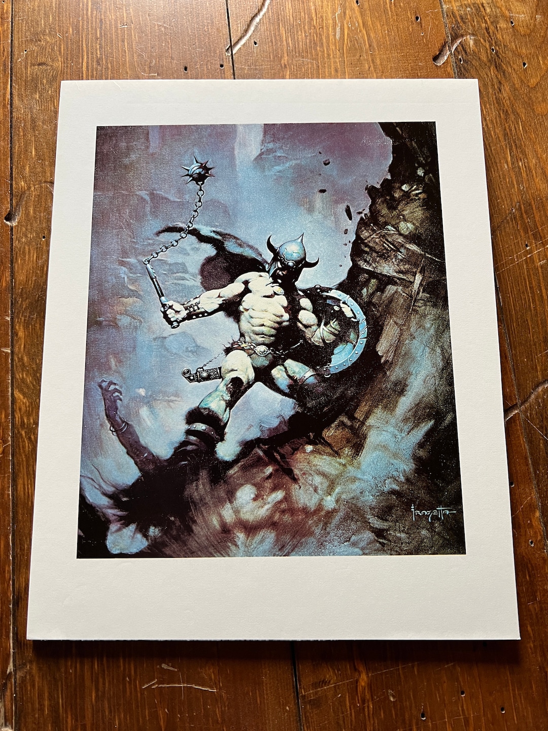 Frank Frazetta Mounted Print - Warrior With Ball and Chain - 1973 - Etsy