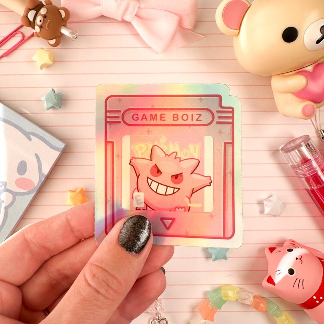 Holographic Pink Gengar Ghost Cartridge Vinyl Sticker - Etsy