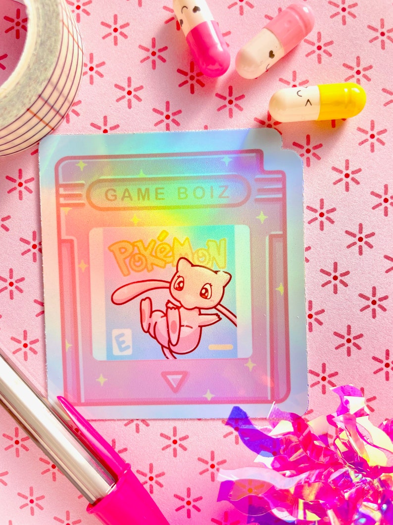 Holographic Pink Mew Cartridge Vinyl Sticker - Etsy