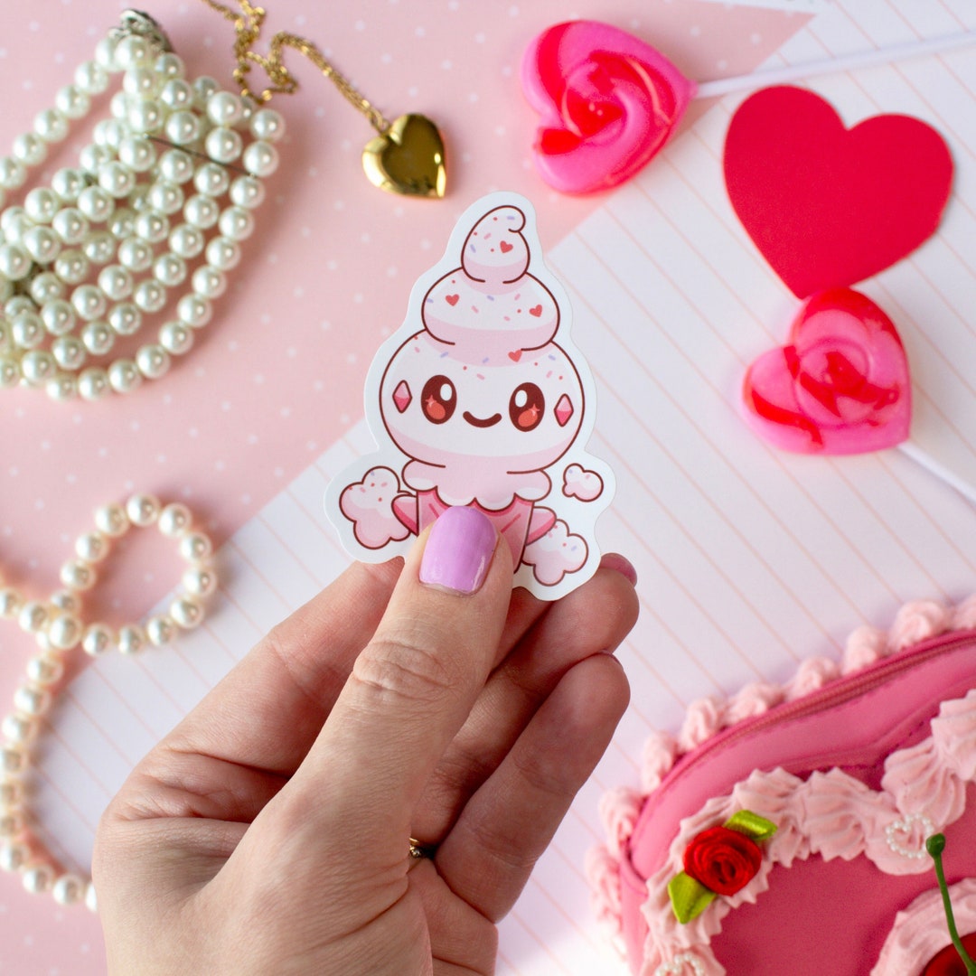 Ultra Glossy Pink Vanillite Ice Cream Vinyl Sticker - Etsy