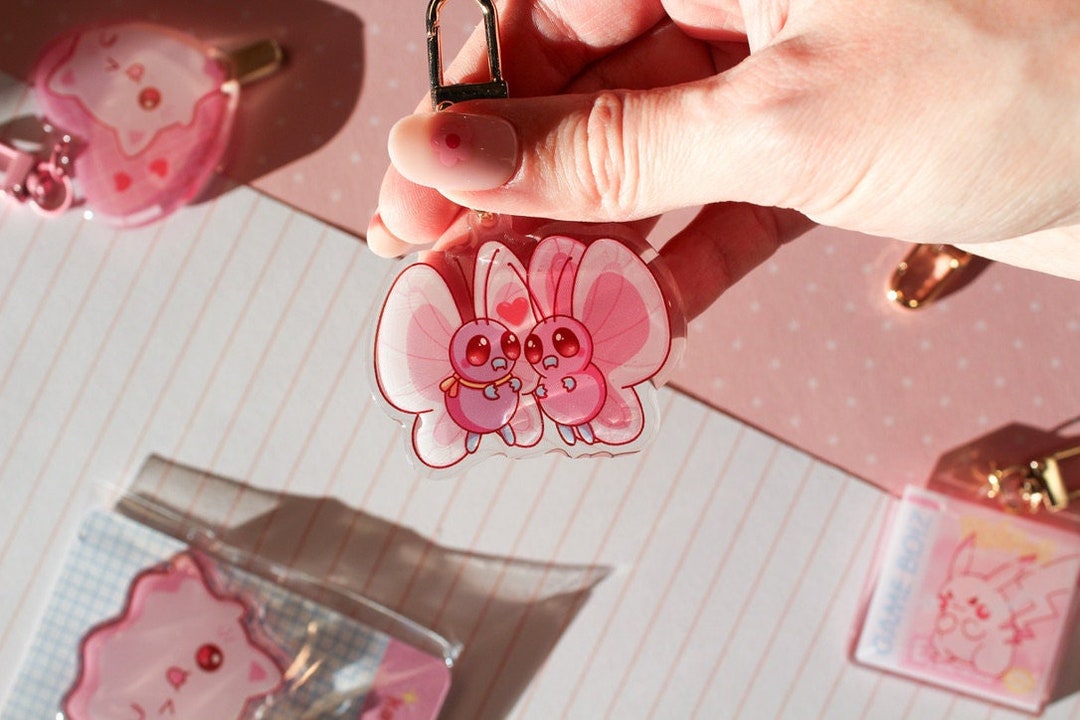 Acrylic Butterfree in Love Butterfly Keychain - Etsy
