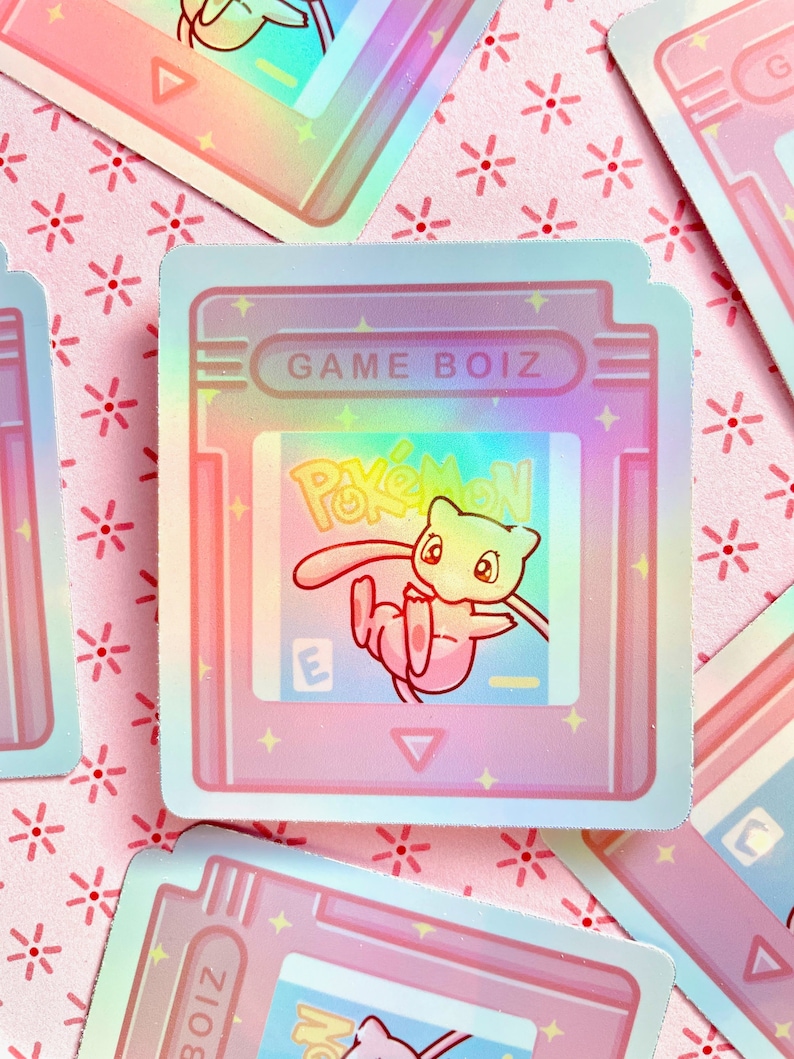 Holographic Pink Mew Cartridge Vinyl Sticker - Etsy
