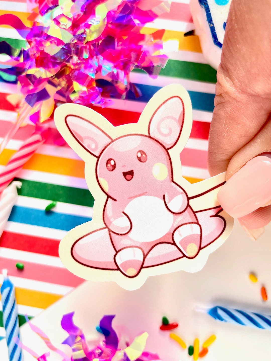 Ultra Glossy Pink Alolan Raichu Sticker - Etsy