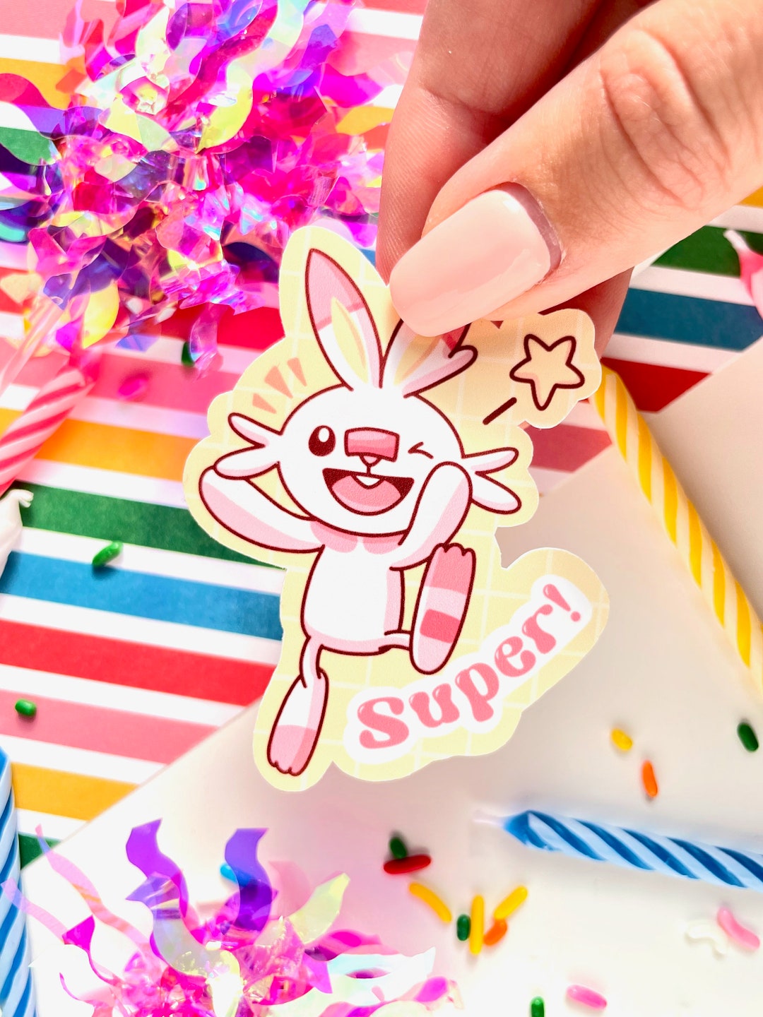 Ultra Glossy Pink Scorebunny Sticker - Etsy