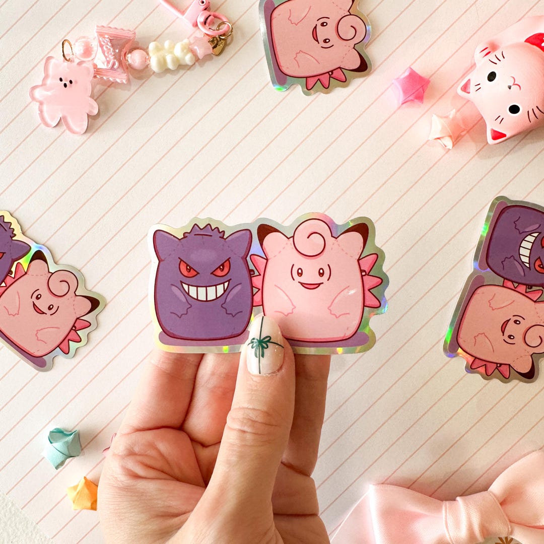 Holographic Pink Poke Squishmallows Version Vinyl Sticker - Etsy
