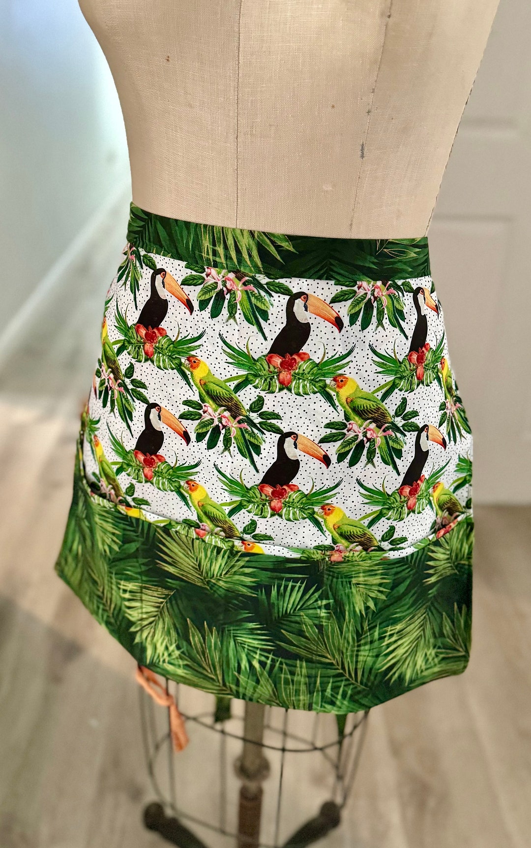Tropical Print Apron, Waist Apron, Harvest Apron, Multipurpose Apron ...