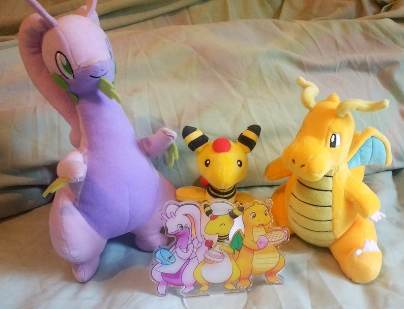 Goodra, Ampharos, and Dragonite Acrylic Stand - Pokemon Acrylic Standee ...