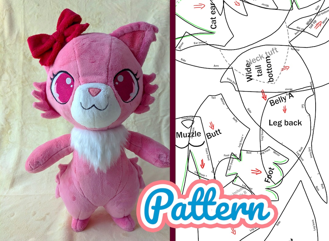 Chibi Anthro Plushie Pattern - Furry Mascot Plush Sewing Instructions - Etsy