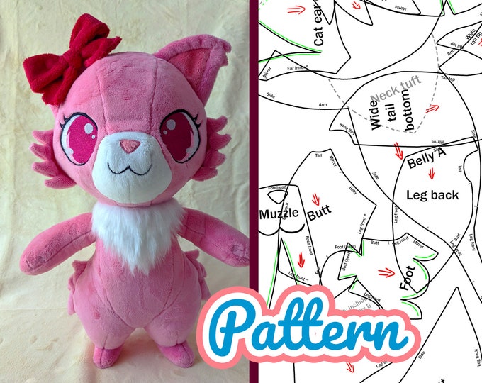Chibi Anthro Plushie Pattern Furry Mascot Plush Sewing Instructions - Etsy