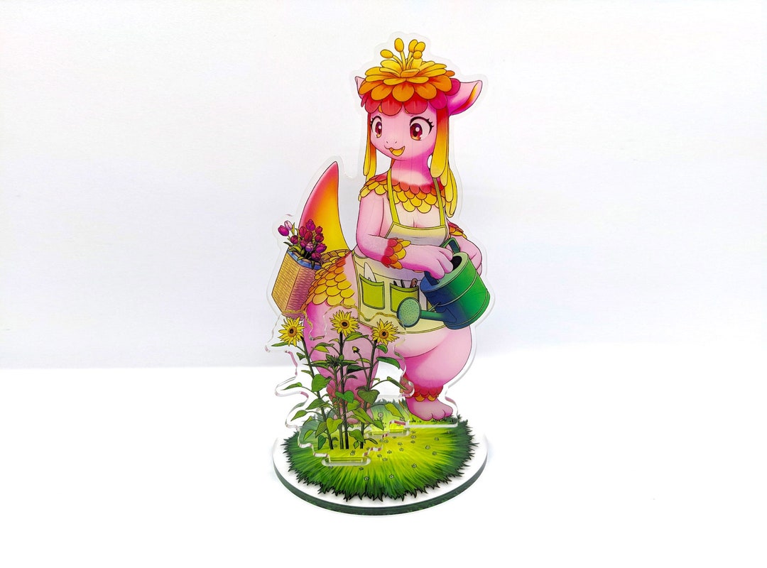 Lilac Acrylic Stand Anthro Flower Dragon Standee - Etsy