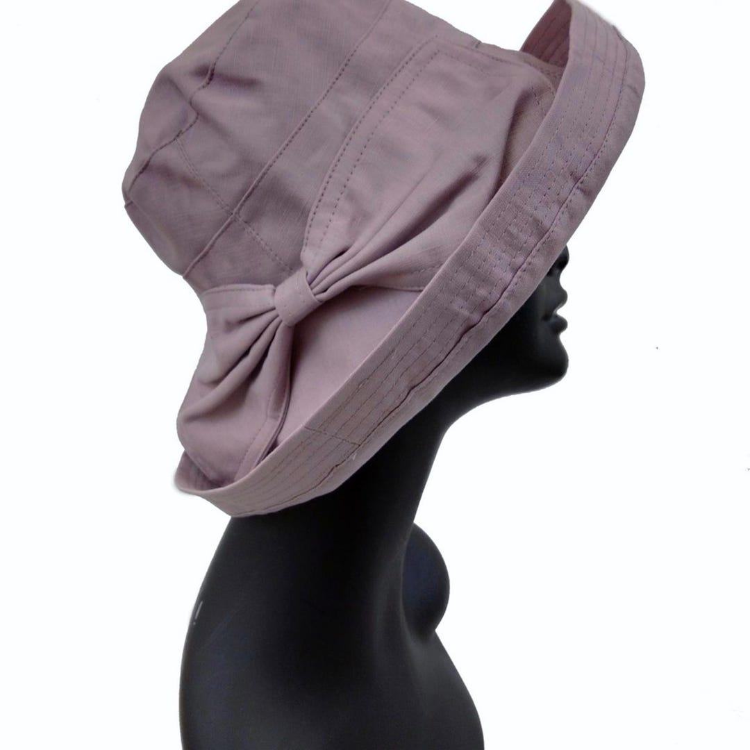 Chic Purple Cotton Sun Hat With Bow - Etsy