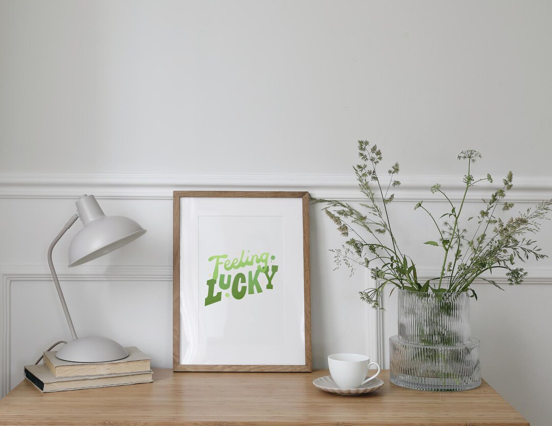 St. Patrick's Day Feeling Lucky Printable Wall Art, St Patricks Decor ...