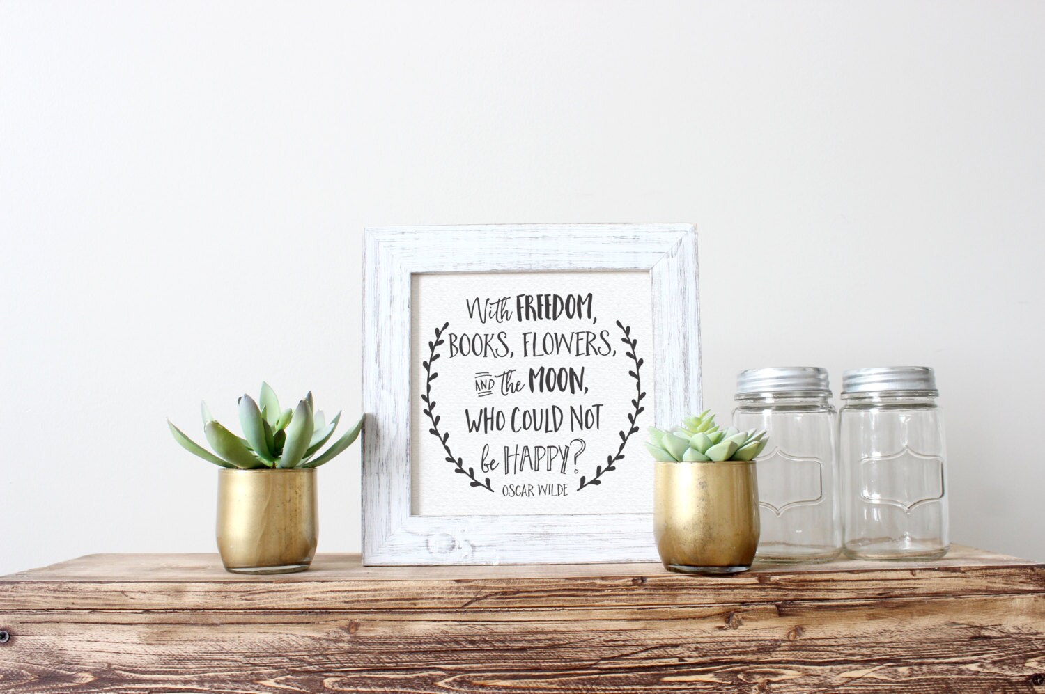 Printable Art Inspirational Quote With Freedom Books Flowers | Etsy