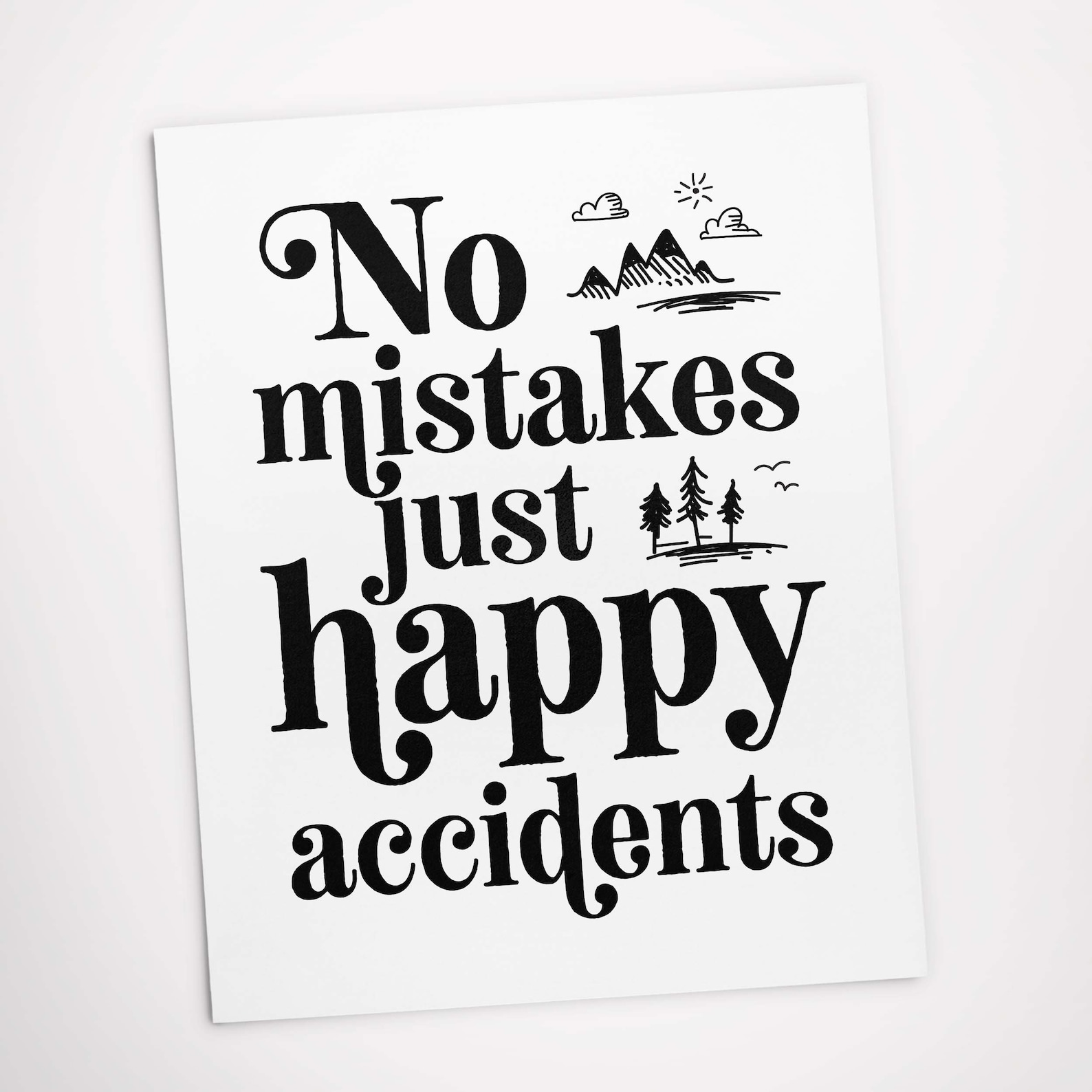 Printable Art No Mistakes Just Happy Accidents Inspirational - Etsy UK