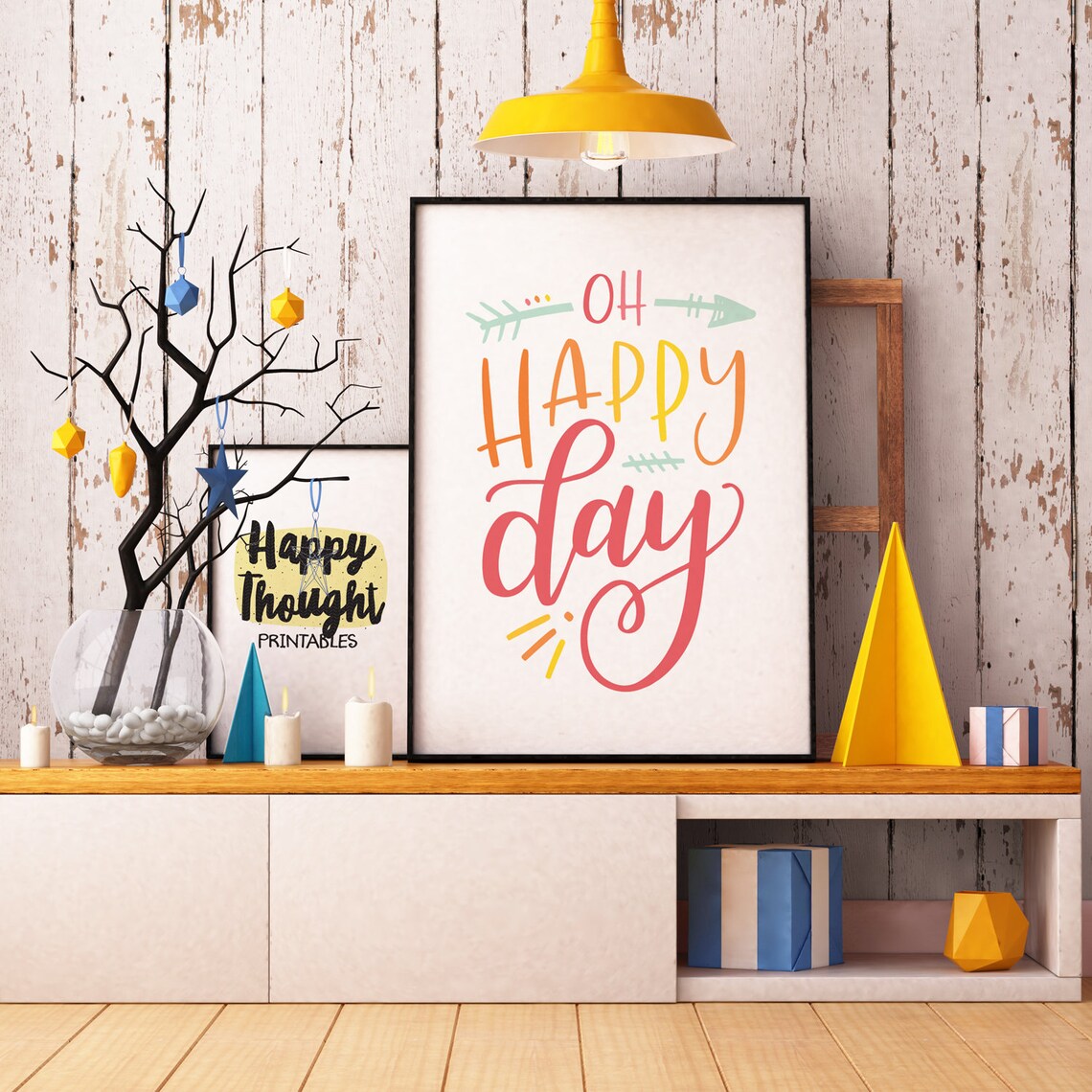 Printable Art Oh Happy Day Inspirational Quote Motivational - Etsy
