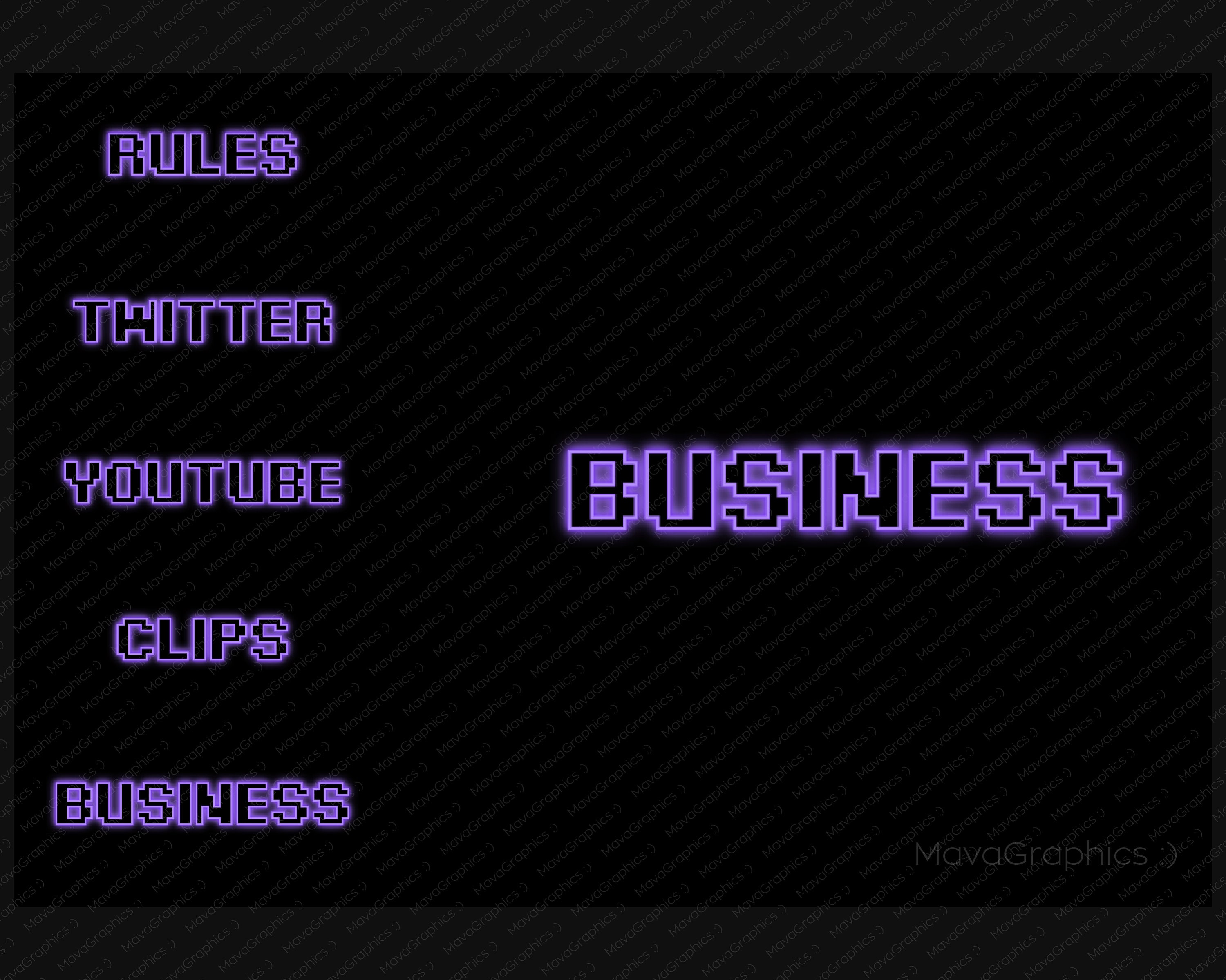 100 Purple Neon Pixel Twitch Panels With Numbers and Months for ...