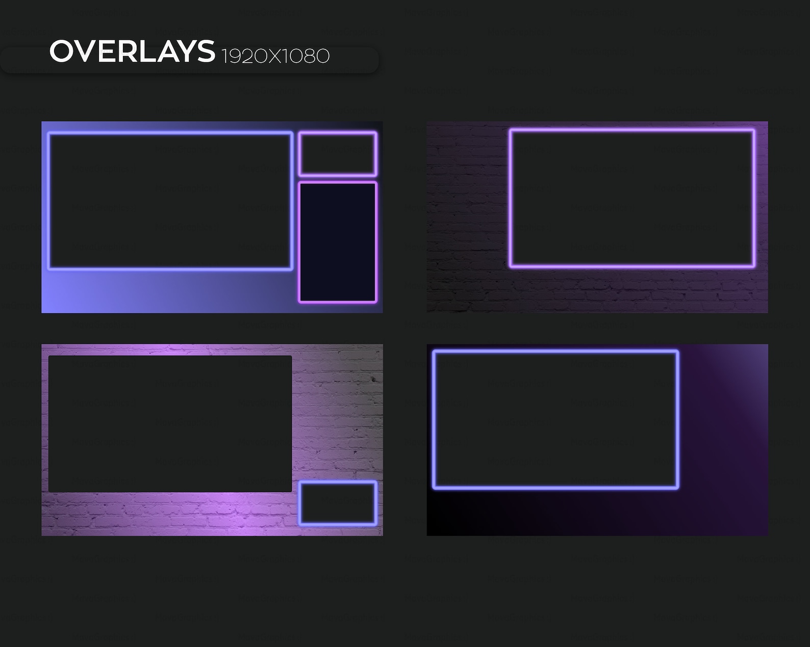 Twitch Overlay Bundle Neon Blue Purple Premade for Streaming - Etsy