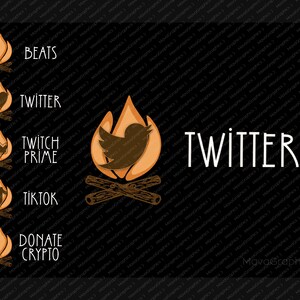 100 Campfire Twitch Panels With Individual Icons, Numbers, and Months for Streamers, Fire PNG ...