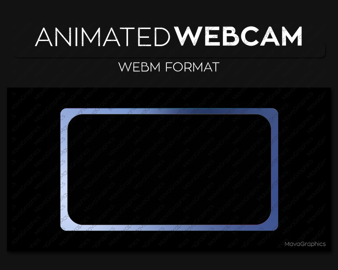 Blue Gradient Animated Webcam Frame Overlay, Webcam Border, Premade ...