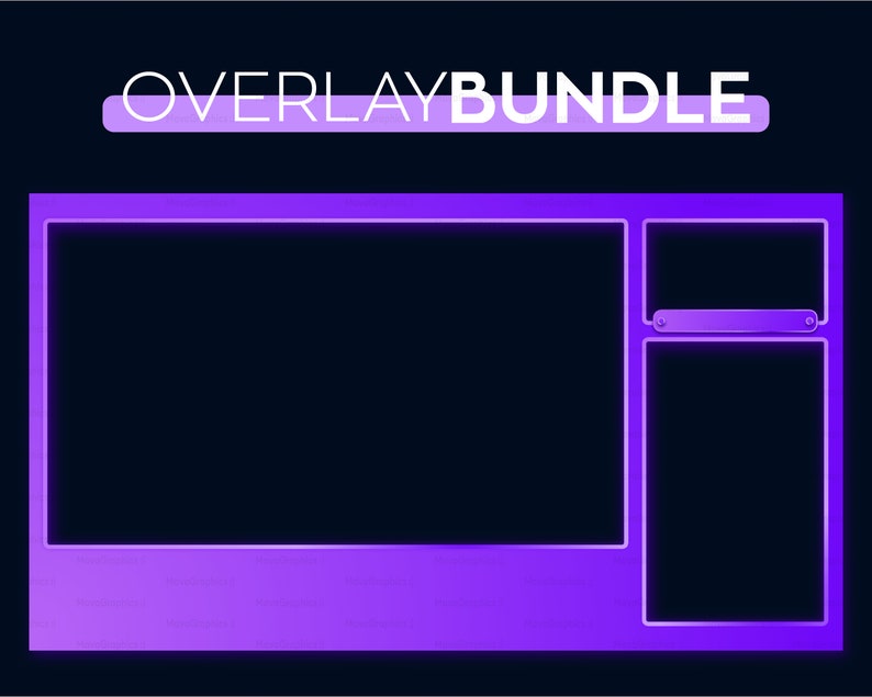 Purple Gradient Twitch Streaming Overlay Custom Twitch PNG | Etsy