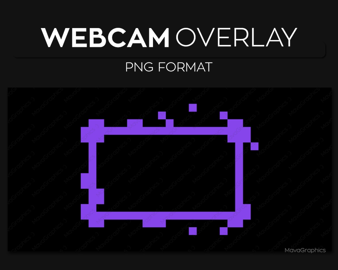 Purple Pixel Webcam Frame Overlay, Webcam Border, Premade Twitch ...