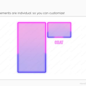 Neon Pink Blue Chatbox Overlay for Streamers | Premade Twitch ...